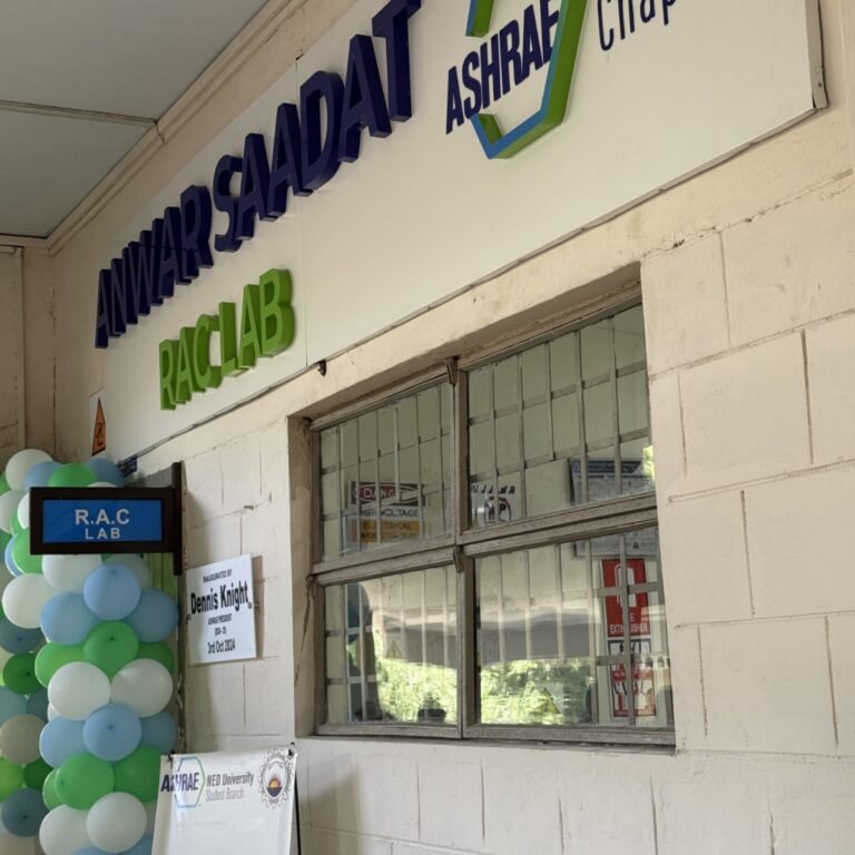 Inauguration of Anwar Sadat HVAC&R Lab at NED University by ASHRAE ...